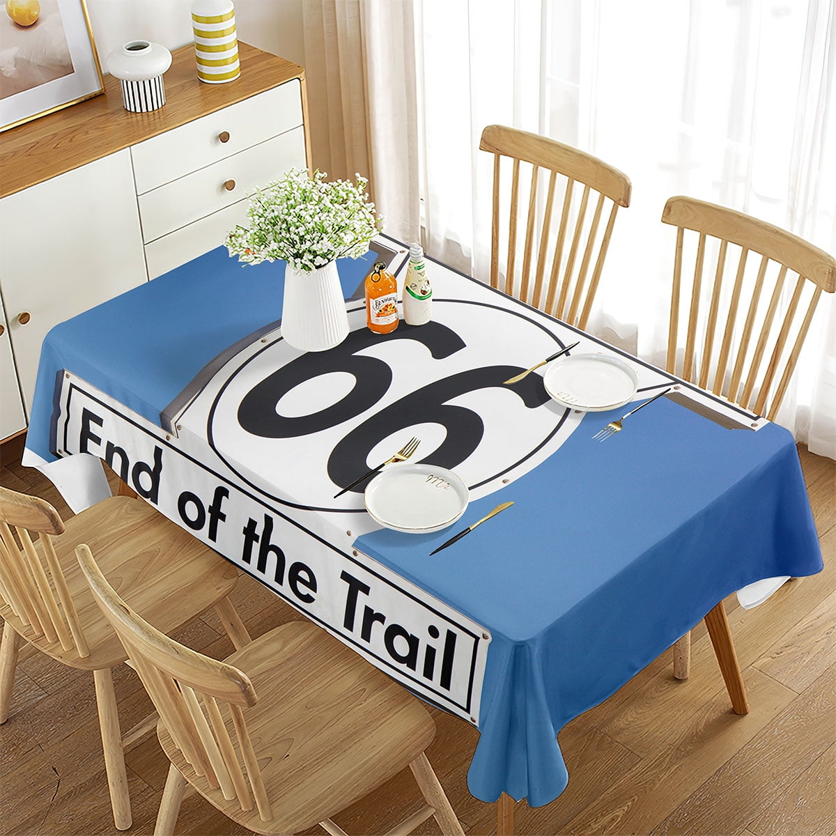 Rectangular Tablecloth US Retro Style Natural Landscape r for Kitchen ...