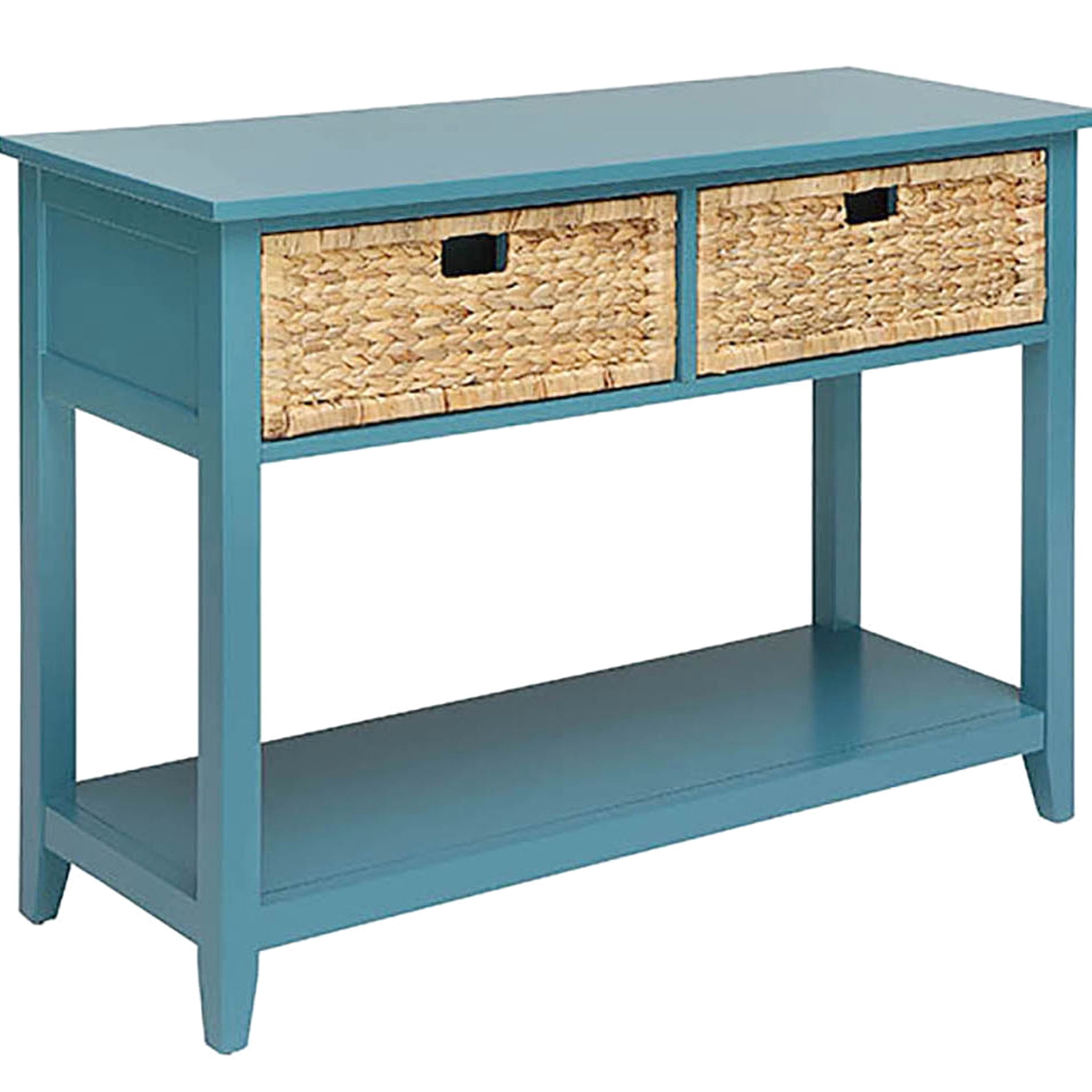 Rectangular Teal Console Table With Drawer And Shelf Space - Ideal For ...
