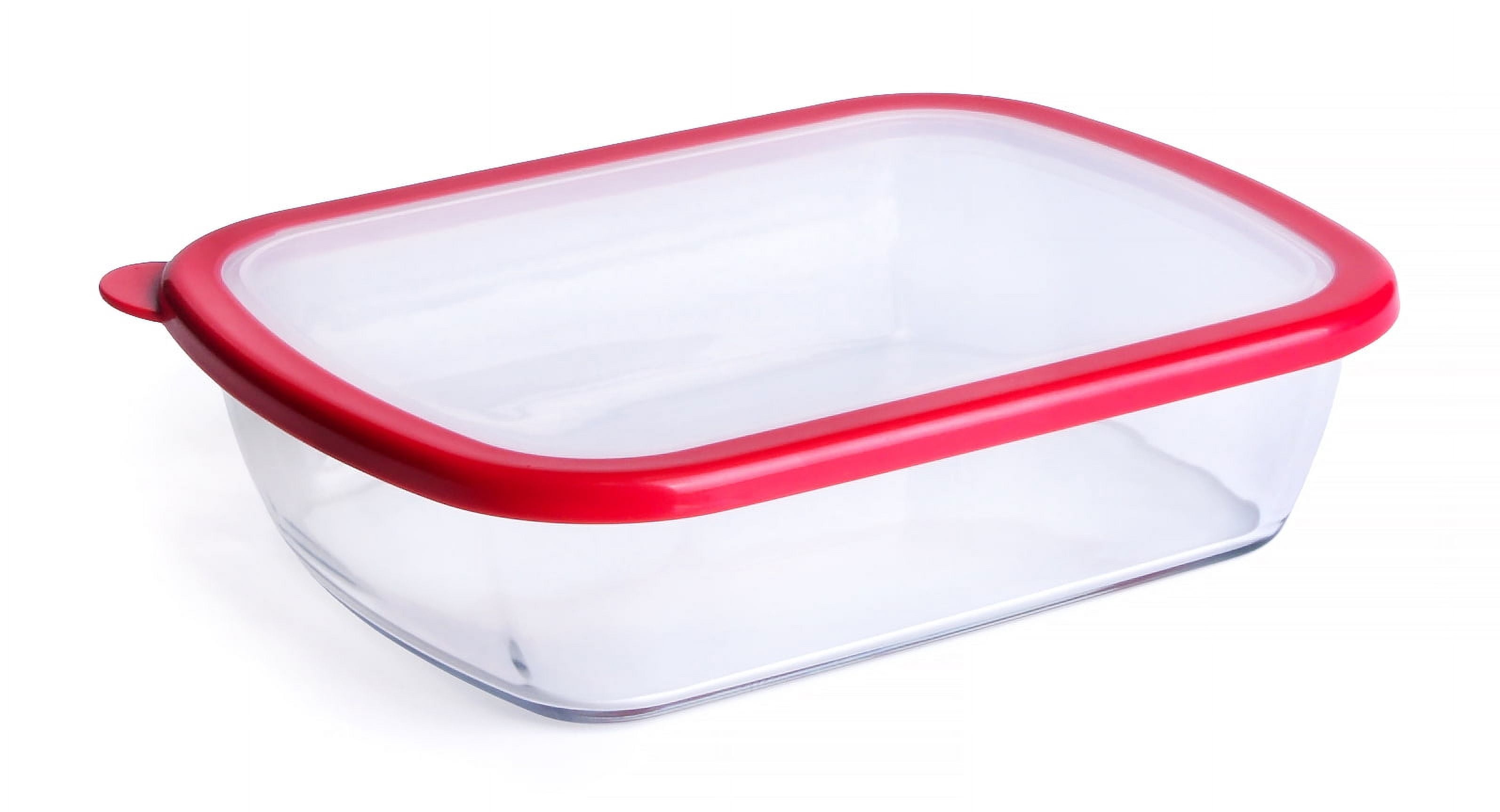 Rectangular Tempered Glass Food Storage Container - 1.25Liter - Walmart.com