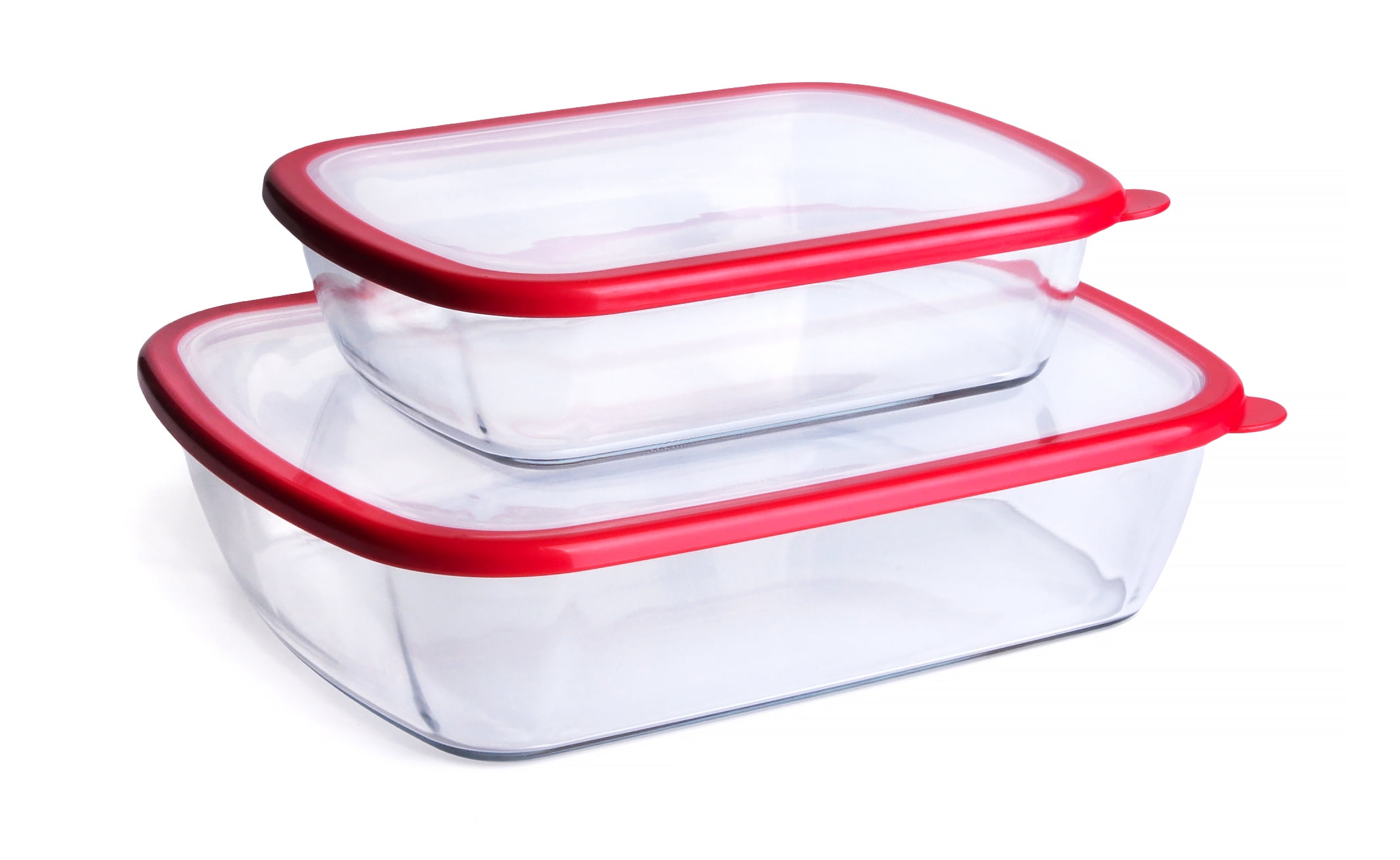 Rectangular Tempered Glass Food Storage Container Set of 2 - Walmart.com