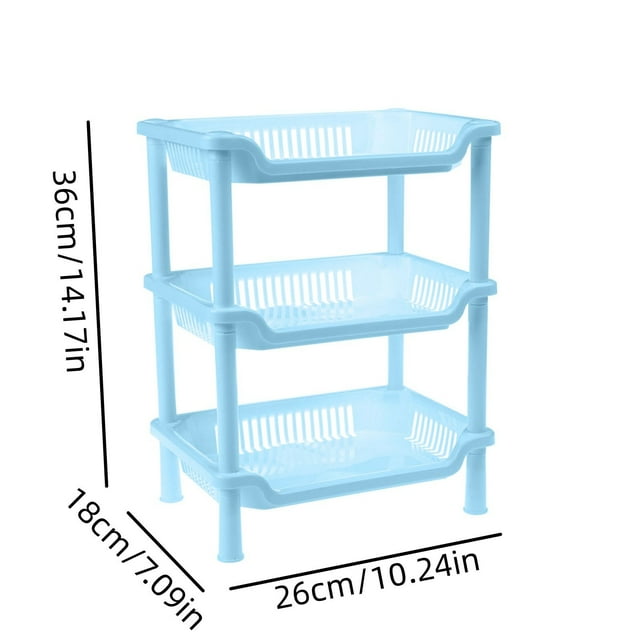 Rectangular Three-layer Storage Rack Bathroom Plastic Storage Rack ...