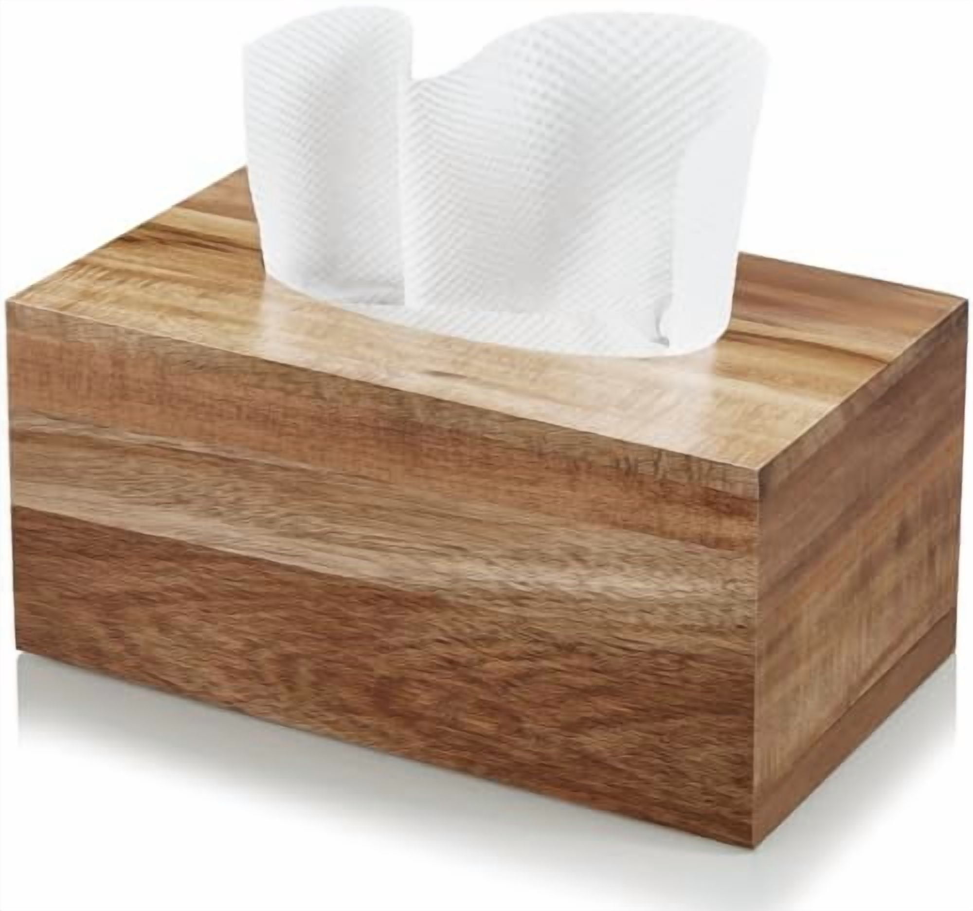 Rectangular Tissue Box Cover for 120, 160 Count Box - Acacia Wood ...