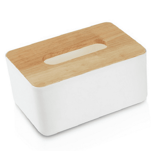 Miommo Rectangular Wood Grain Tissue Box Holder, Plastic Bathroom ...
