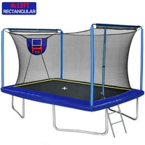 Jumpking Rectangle 10 x 14' Trampoline, with Enclosure, Blue/Yellow ...