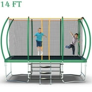 Jumpking Rectangle 10 x 14' Trampoline, with Enclosure, Blue/Yellow ...
