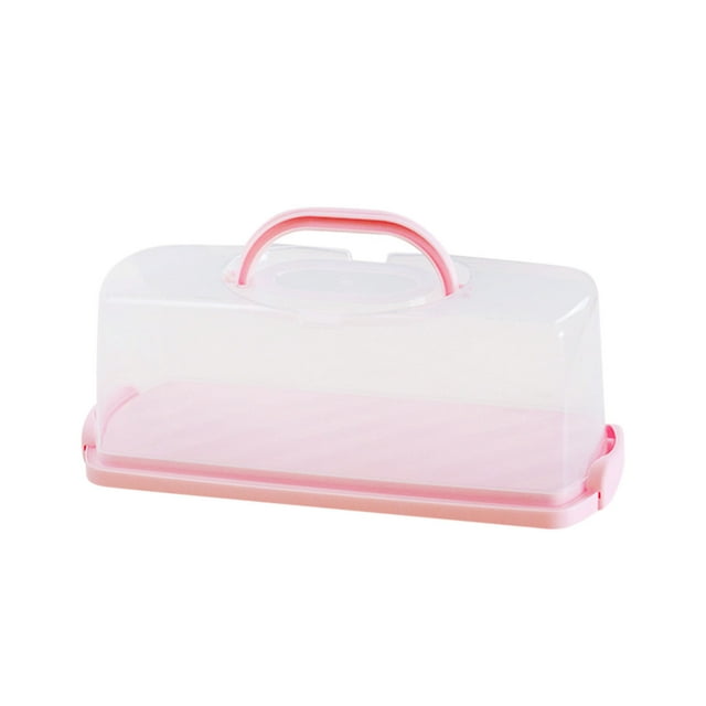 Rectangular Transparent Plastic Cake Transport Box Container with ...