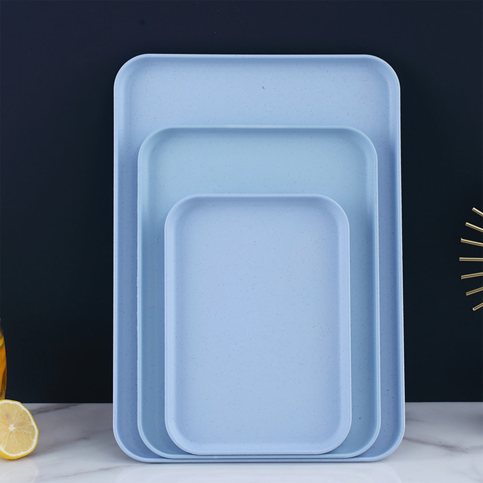 Rectangular Tray Trio, Multi-Purpose Household Serving Plates, Sturdy ...