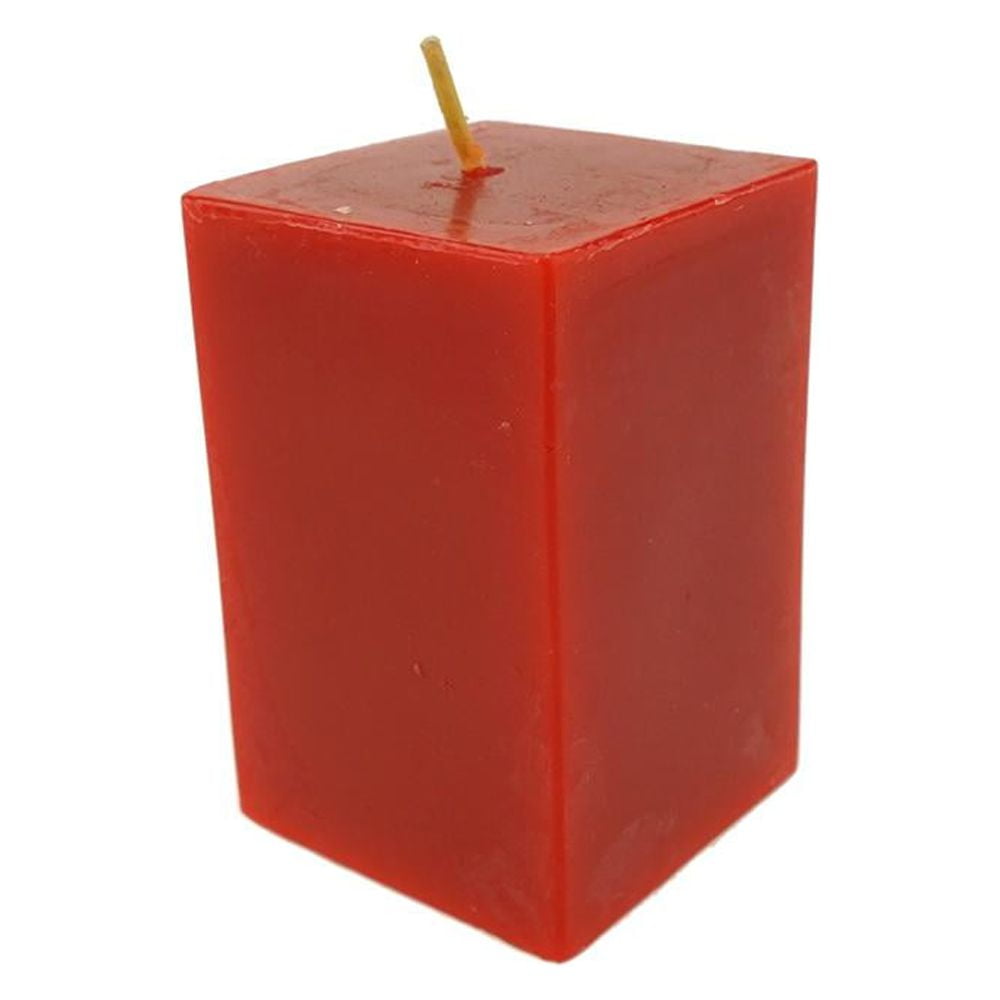 Rectangular Unscented Pillar Candle, 3-Inch, Red - Walmart.com