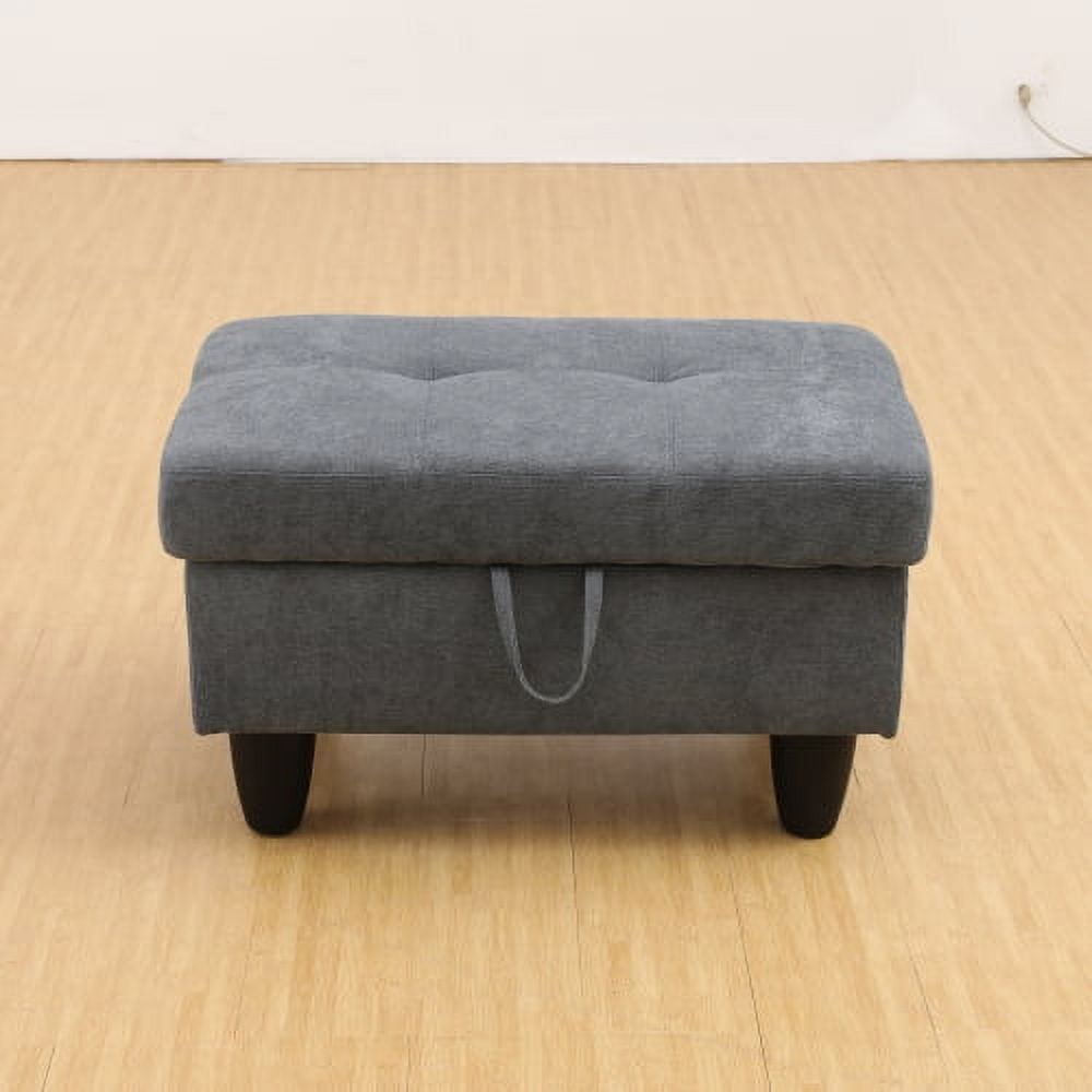 Rectangular Upholstered Ottoman With Storage And Liquid Rod,Tufted ...