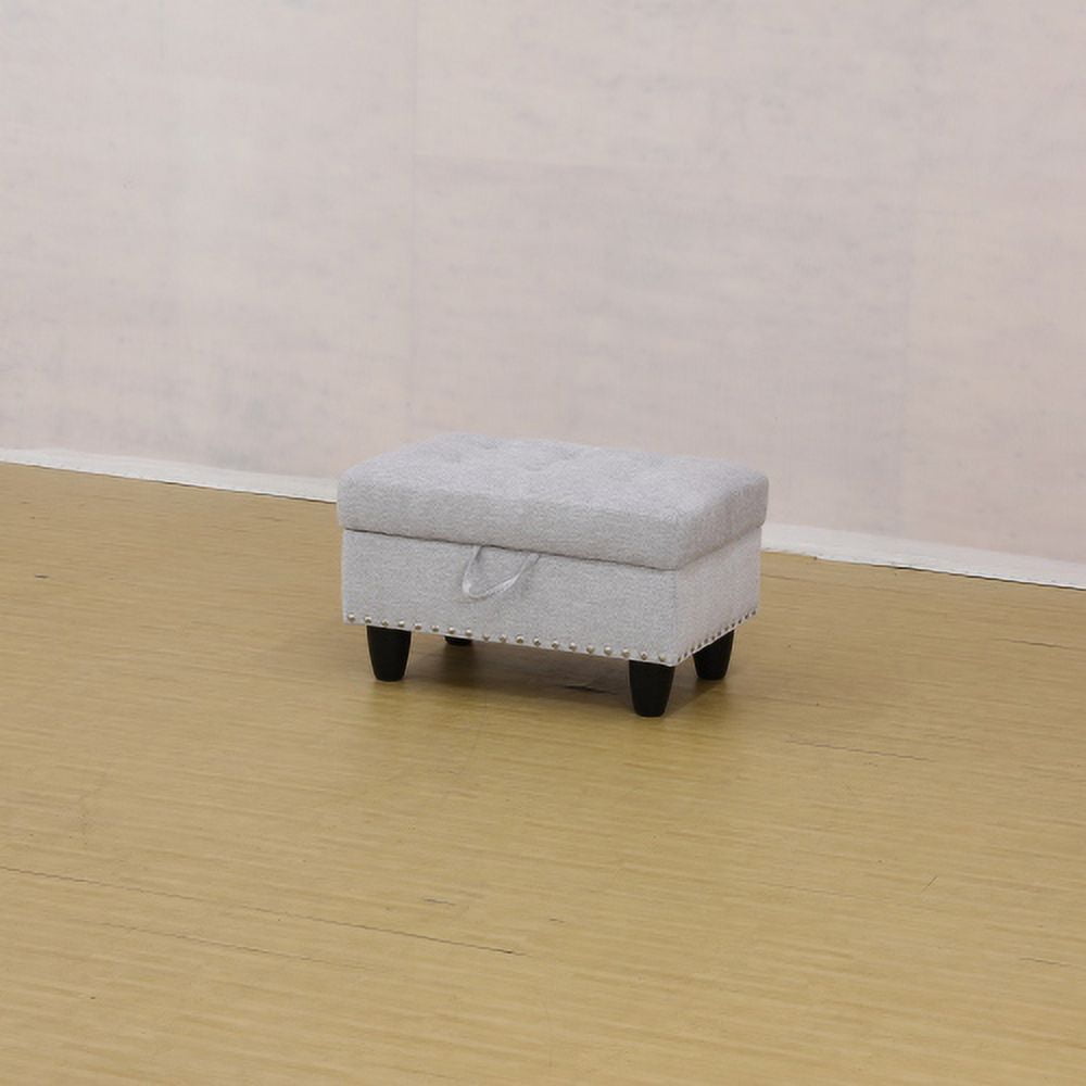 Rectangular Upholstered Ottoman With Storage And Liquid Rod,Tufted ...