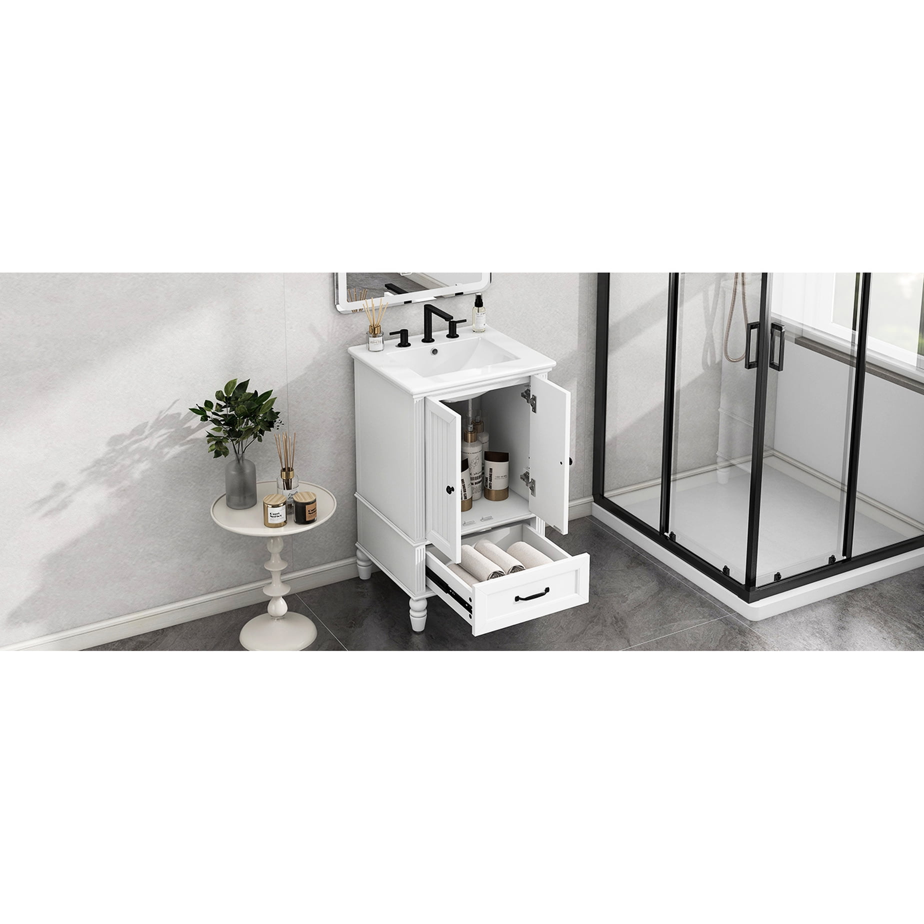 Rectangular Vanity, Drop-In Sink - Flat Edge and 0.7-inch Thickness ...