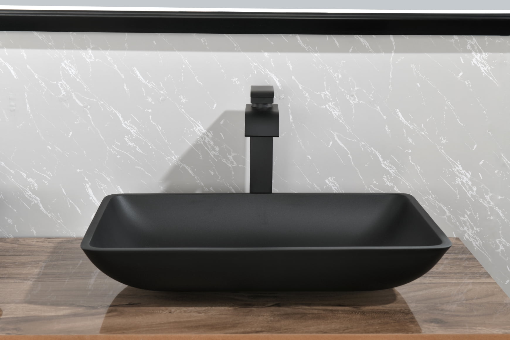 Rectangular Vessel Sink, Ceramic Vessel Sinks For Bathrooms with Faucet ...