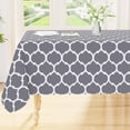 Rectangular Vinyl Tablecloth with Flannel Backing, 60" x 120" Grey ...