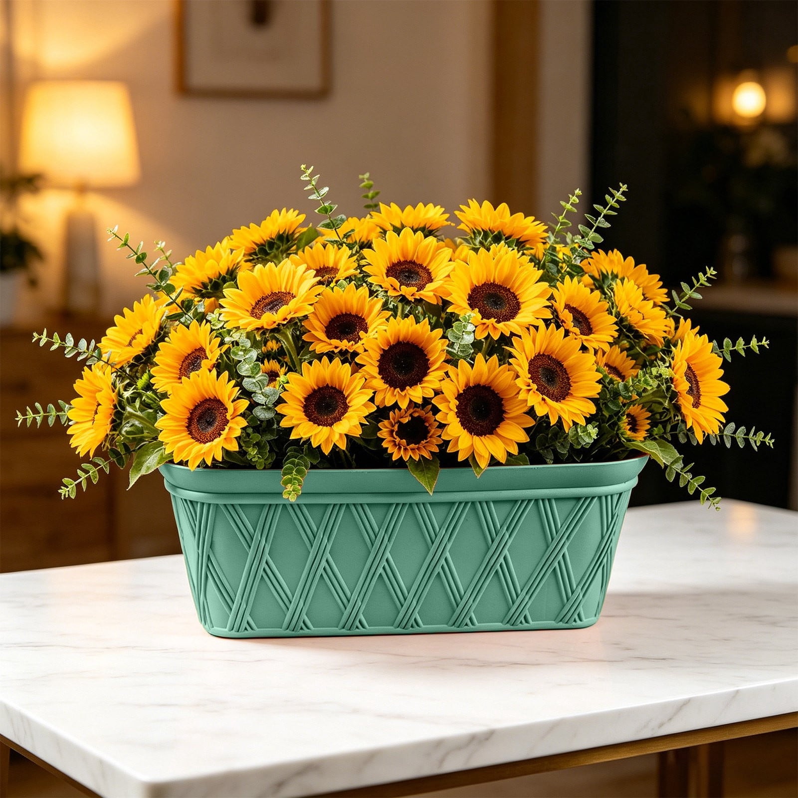 Rectangular Wall Mount Planter Basket with Faux Leather Finish ...