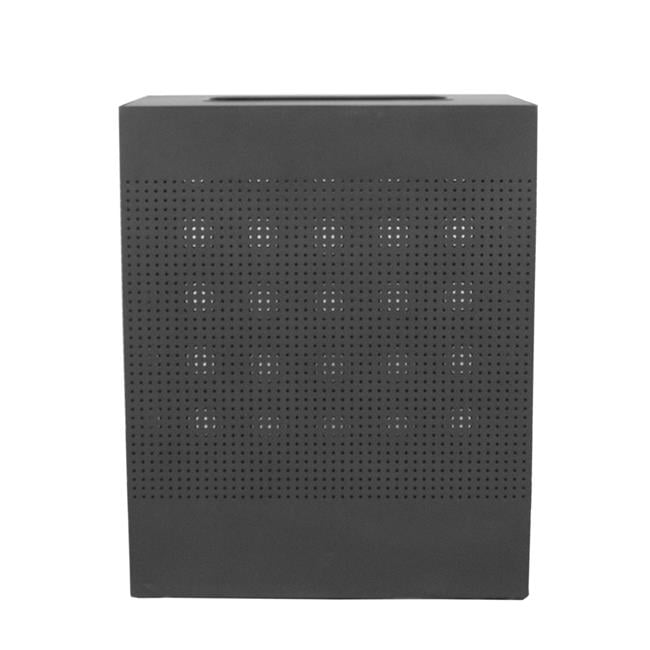 Rectangular Waste Receptacle with Perforated Holes & Bag Retainer Bands ...