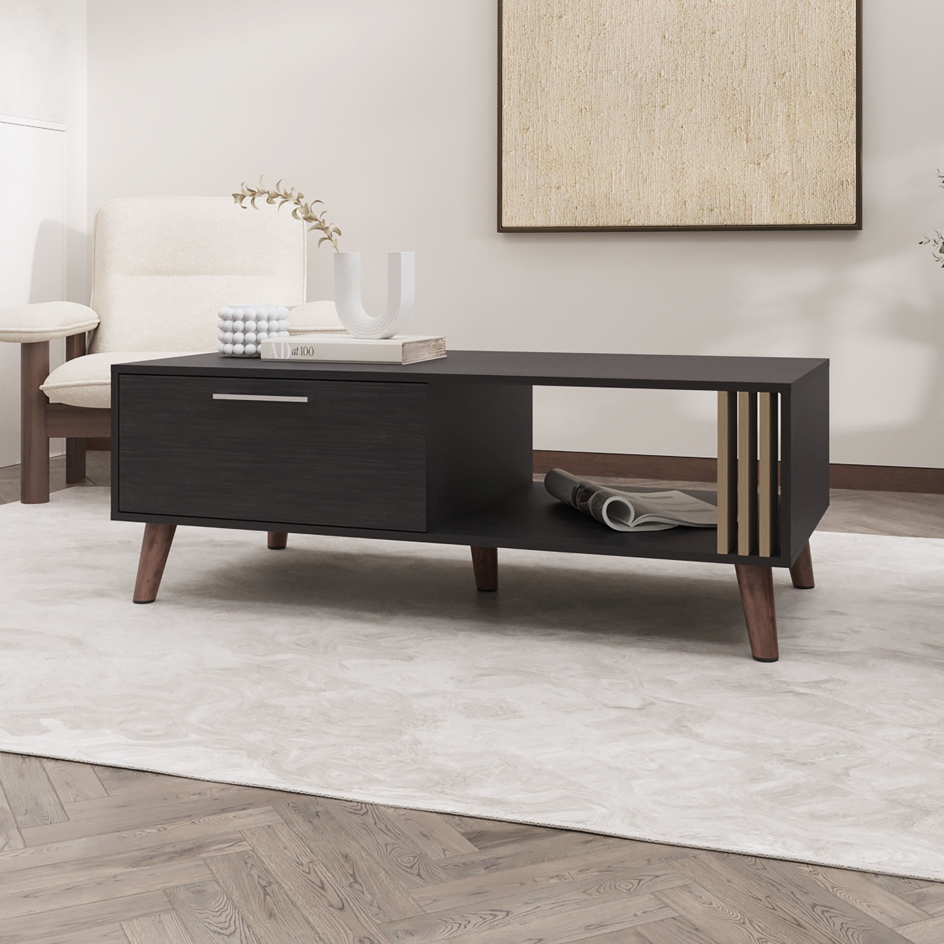 Rectangular Wenge Coffee Table+Conical Legs for Stability"-"Primary ...