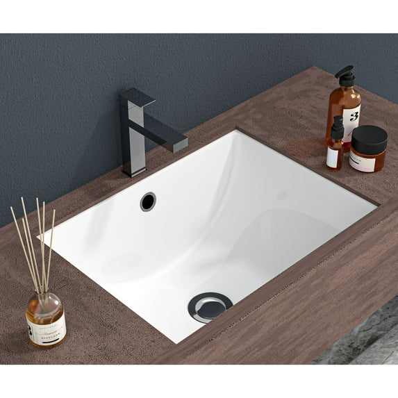 Rectangular White Ceramic with Overflow - Space - Saving in Home and ...