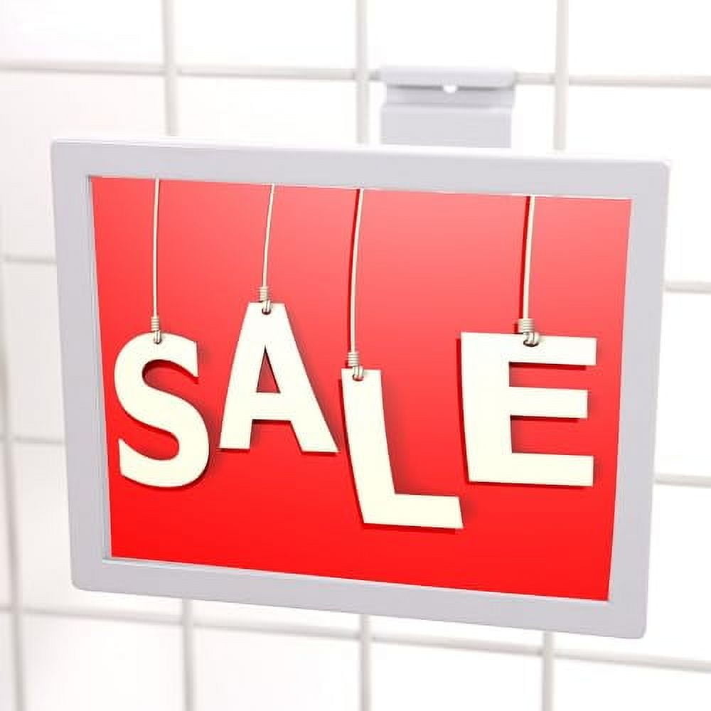 Rectangular White Faceout Sign Holder for Wire - Holds 7" W x 5 ½"H ...