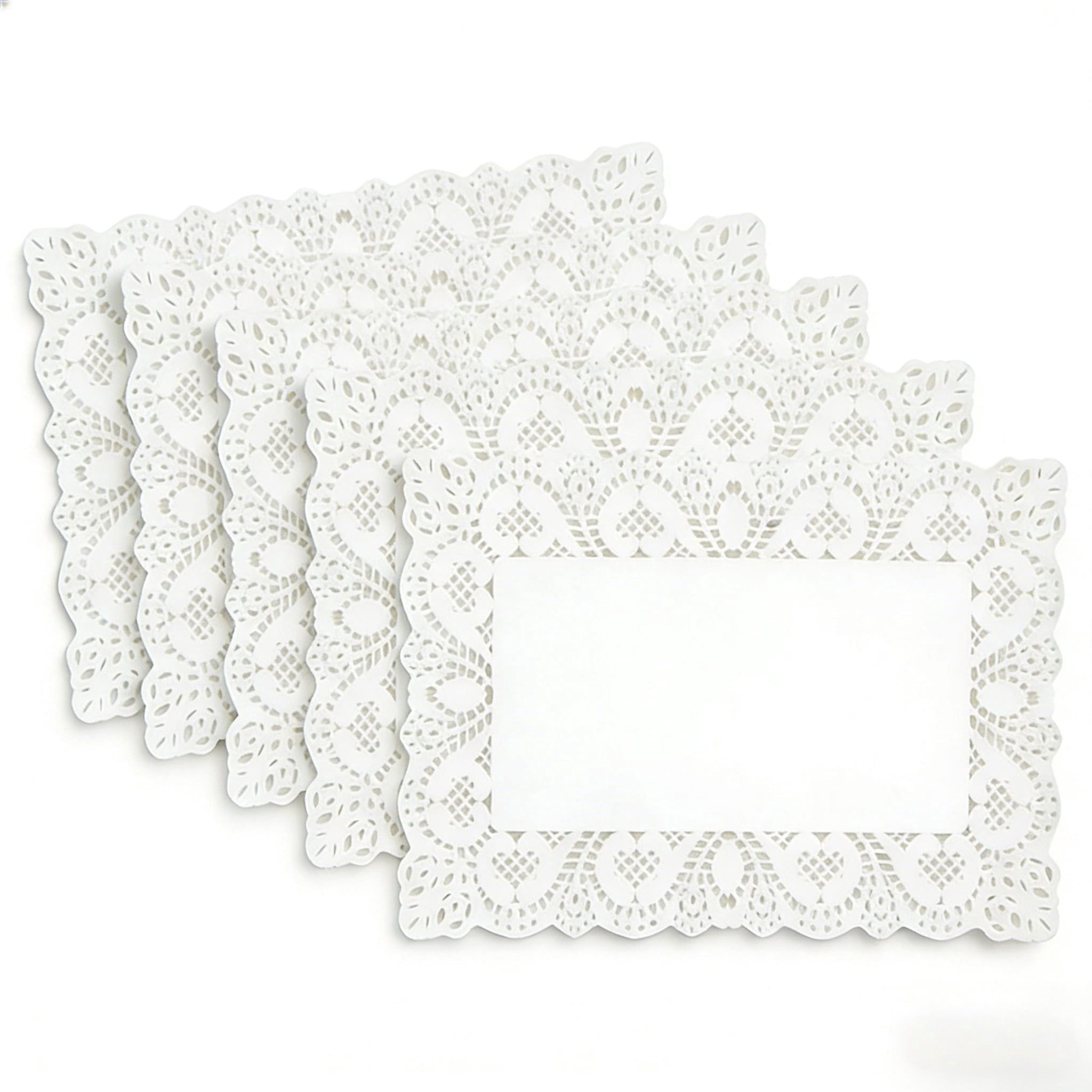 Rectangular White Lace Paper Doilies - 11.5inch x 15. 7inch Rectangle ...