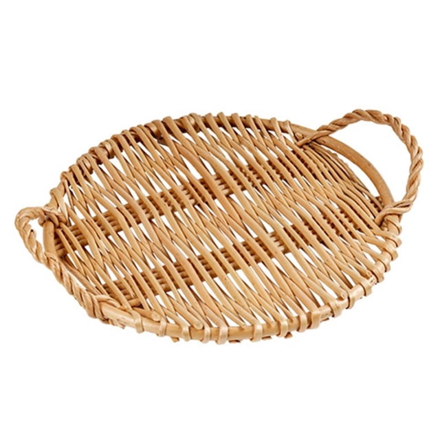 Rectangular Wicker Shallow Bread Basket,Flat Wicker Tray Baskets for ...