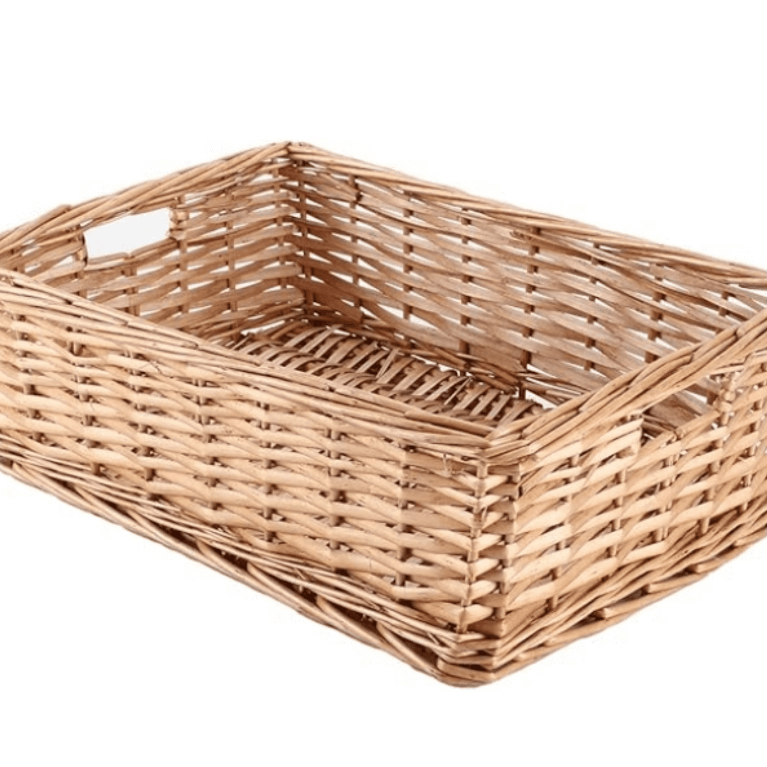 Rectangular Wicker Storage Basket Woven Rattan Basket with Handle ...