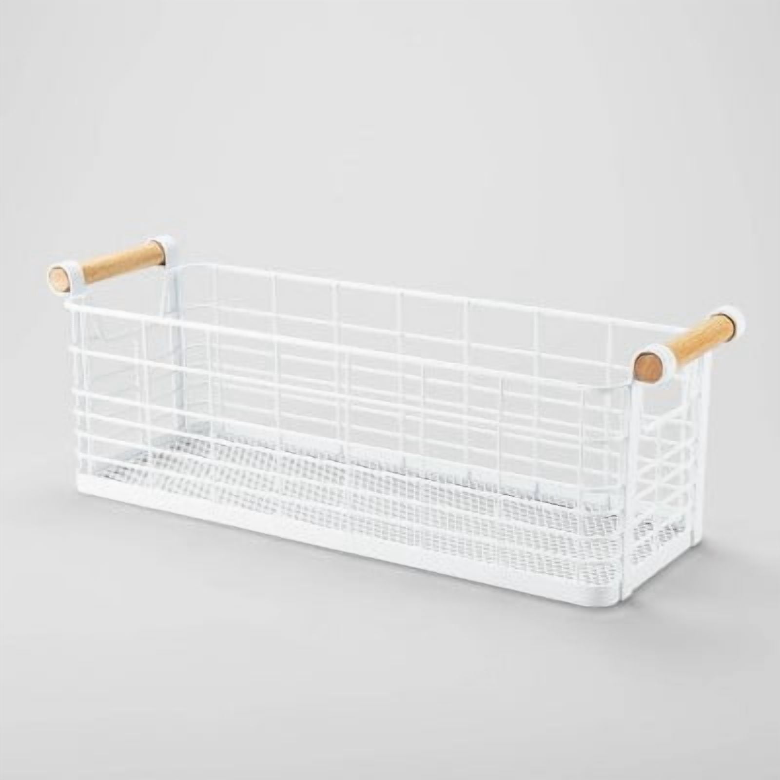 Rectangular Wire Basket with Natural Wood Handles – Stylish Storage ...
