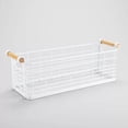Rectangular Wire Storage Basket with Natural Wood Handles, Metal Wire ...