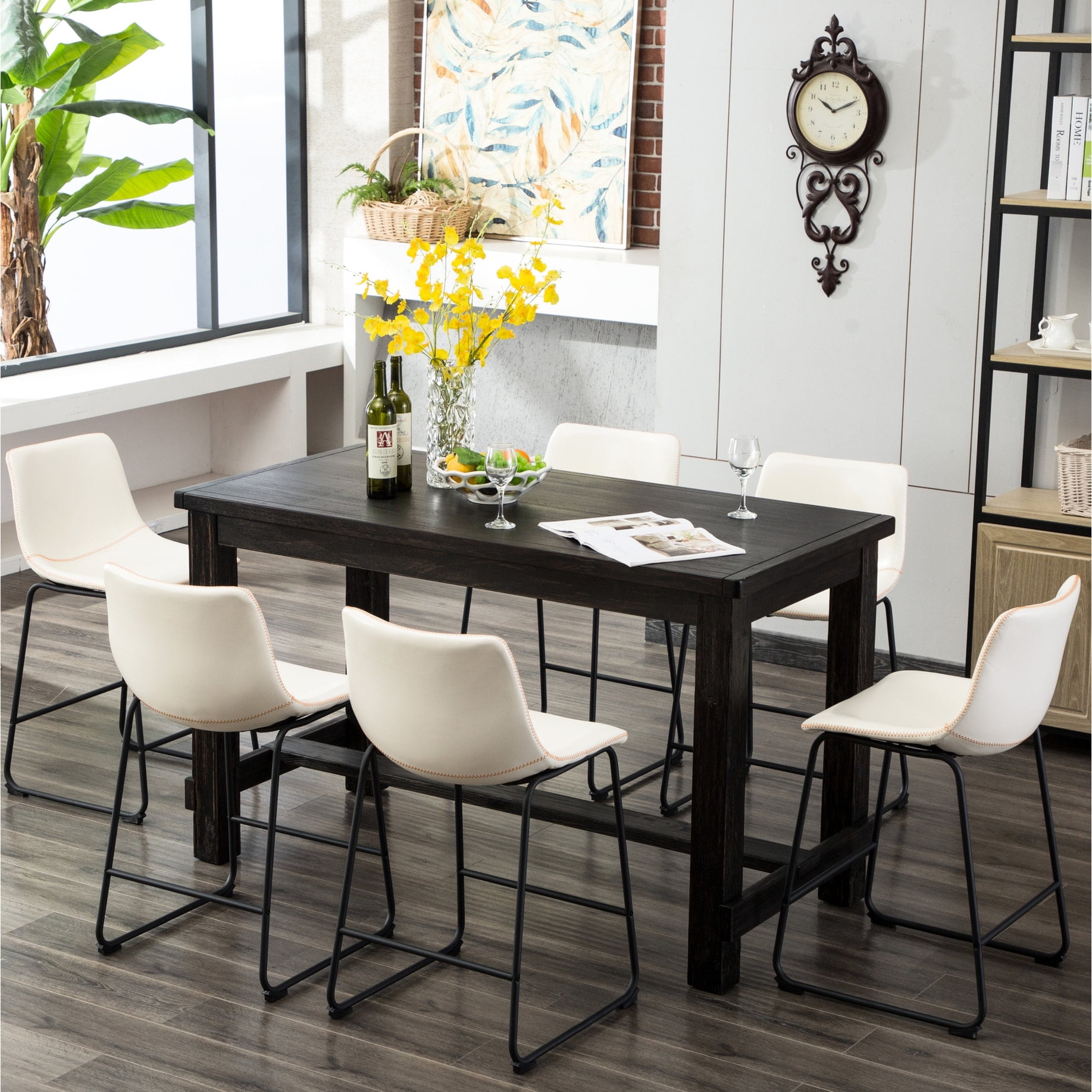 Rectangular Wood Table - Comfortable Seating for 6 - Dining Room ...