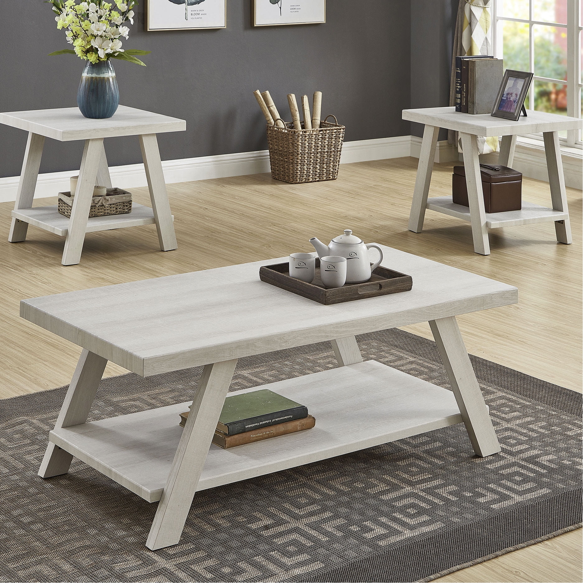 Rectangular Wood Table Set | Coffee & End Tables for Relaxing ...