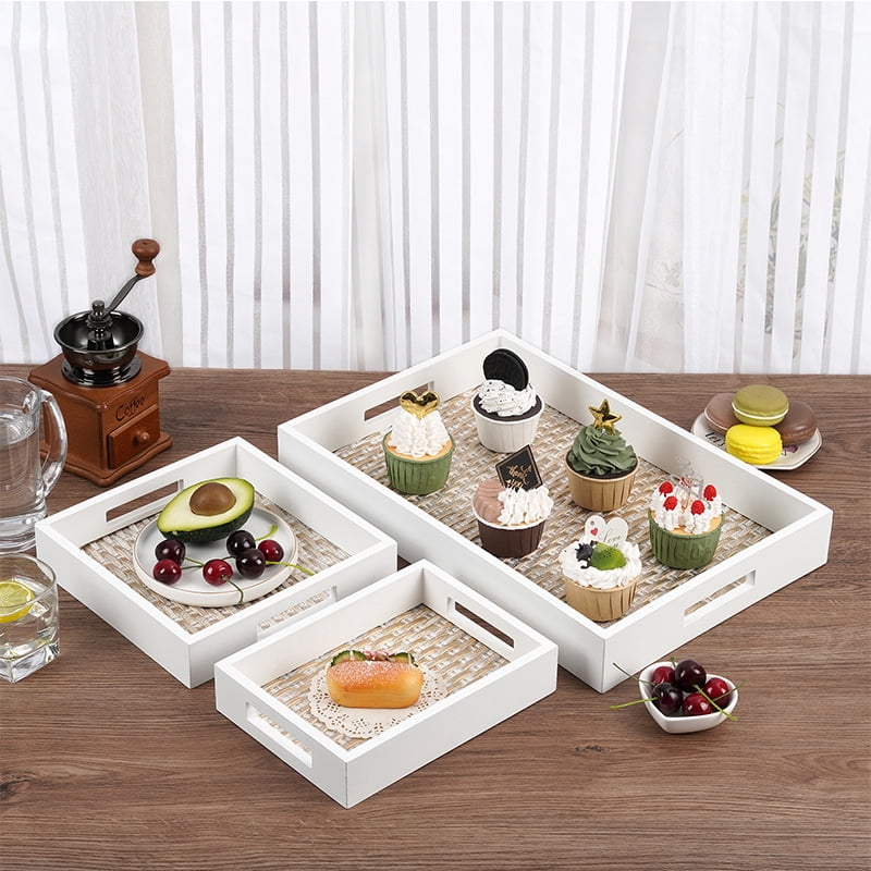 Rectangular Wood Tray Fruits Tray Decorative Snack Serving Tray Bread ...