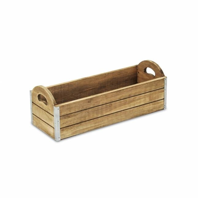 Rectangular Wooden Box Planter, Brown - Walmart.com