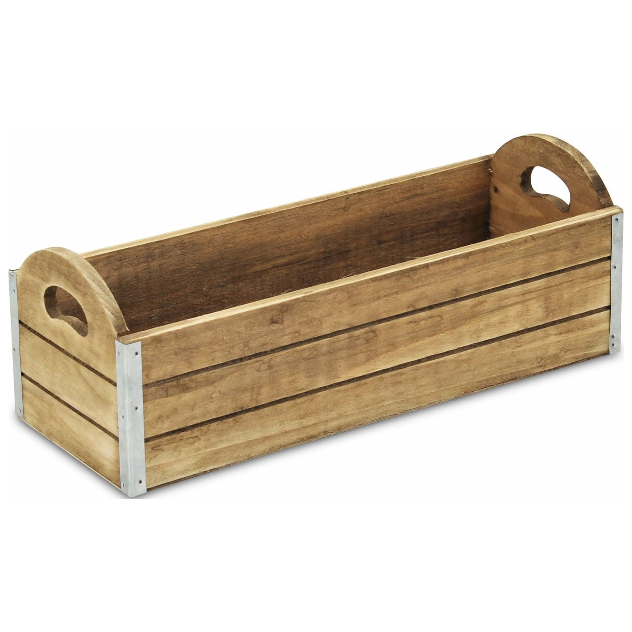 Rectangular Wooden Box Planter - Walmart.com