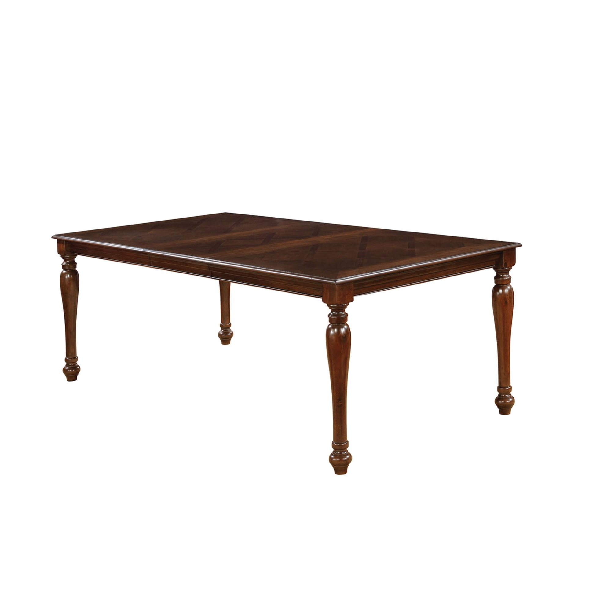 Rectangular Wooden Dining Table With Turned Legs, Brown - Walmart.com