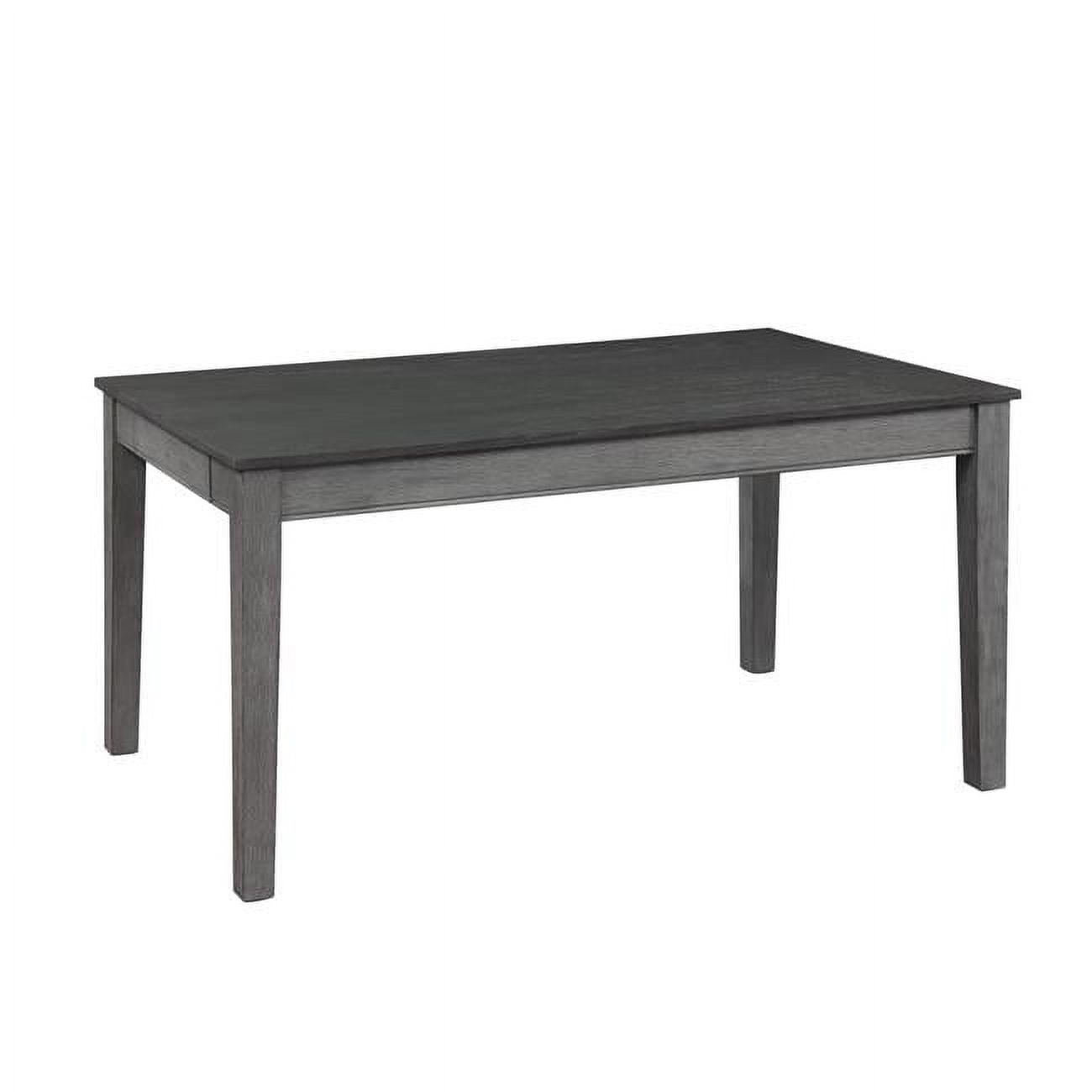 Rectangular Wooden Dining Table with 2 Drawers & Tapered Legs, Gray ...