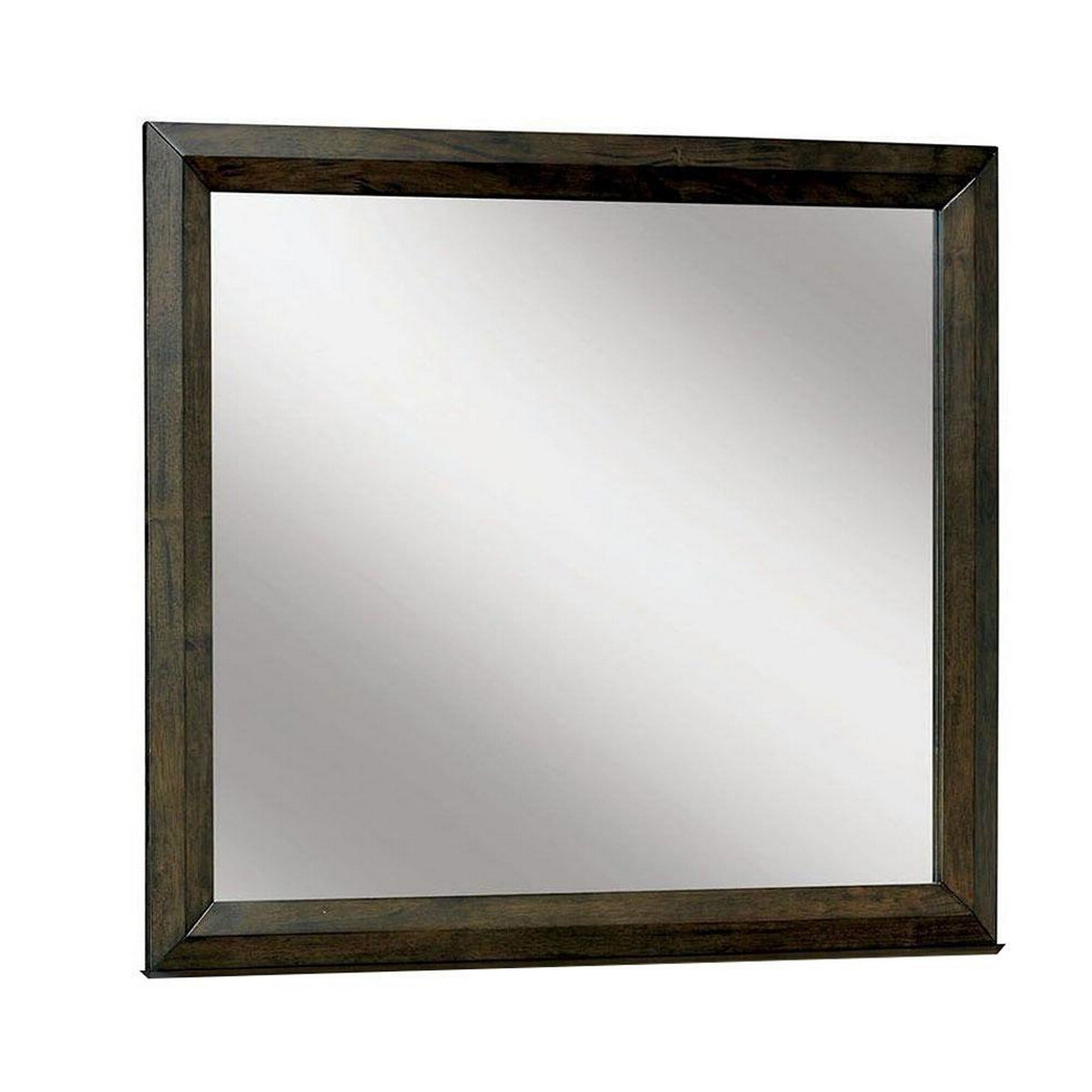 Rectangular Wooden Frame Mirror with Dual Tone Look, Brown - Walmart.com