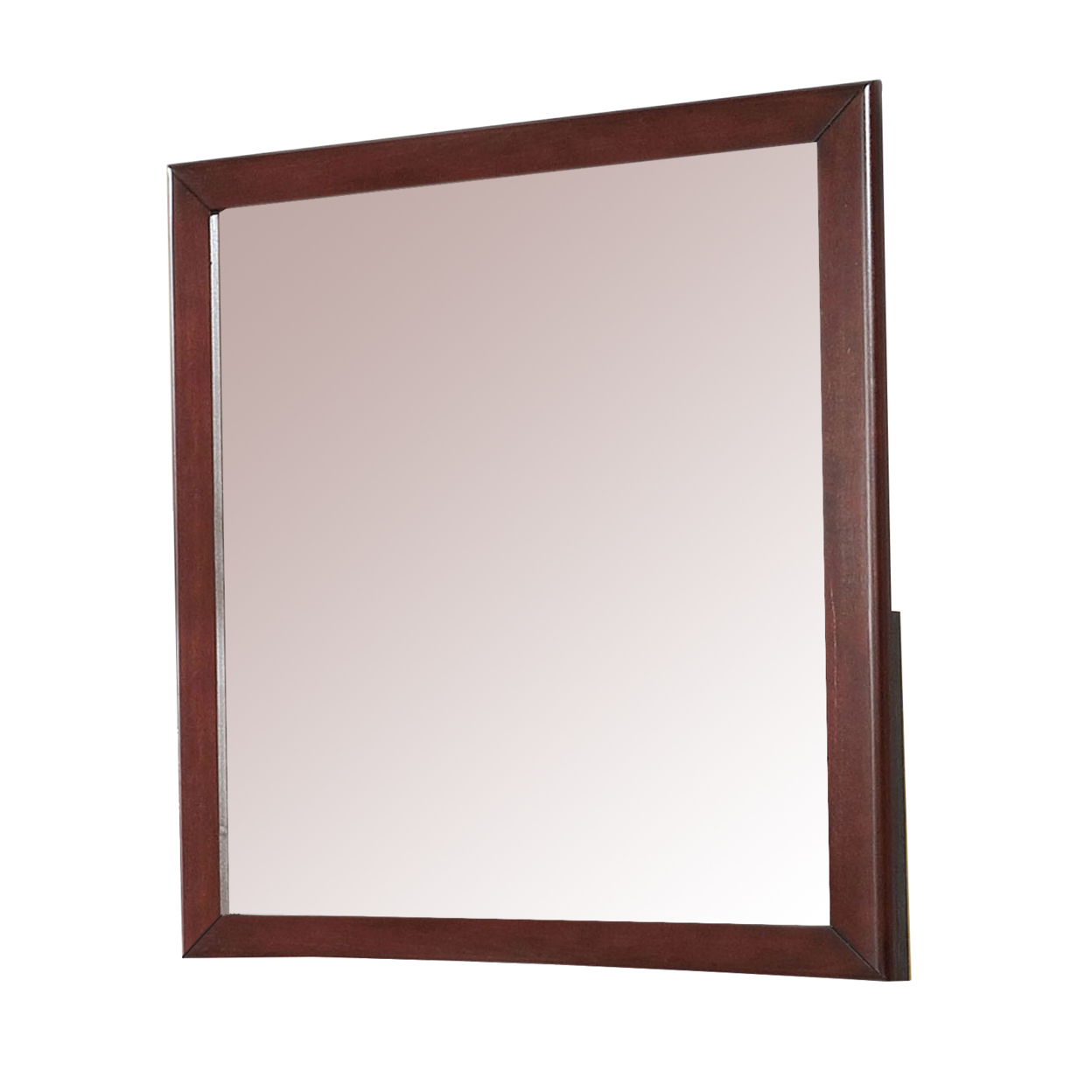 Rectangular Wooden Frame Mirror with Mounting Hardware Cherry Brown ...