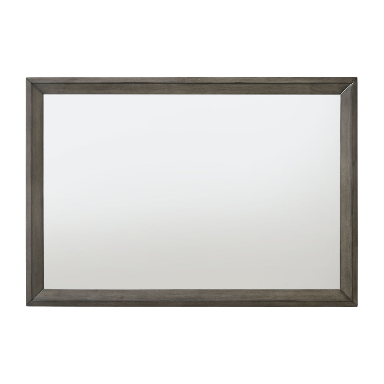 Rectangular Wooden Frame Mirror with Mounting Hardware Gray and Silver ...