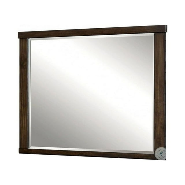 Rectangular Wooden Frame Mirror with Mounting Hardware Walnut Brown ...