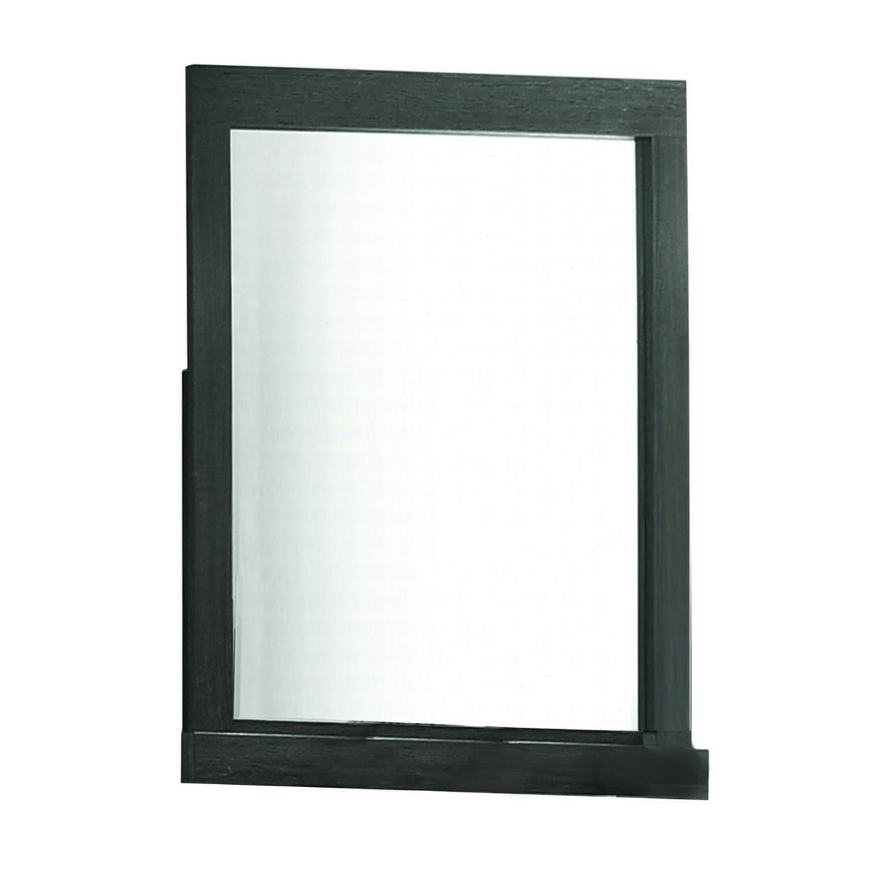Rectangular Wooden Framed Mirror with Beveled Edge, Gray and Silver ...
