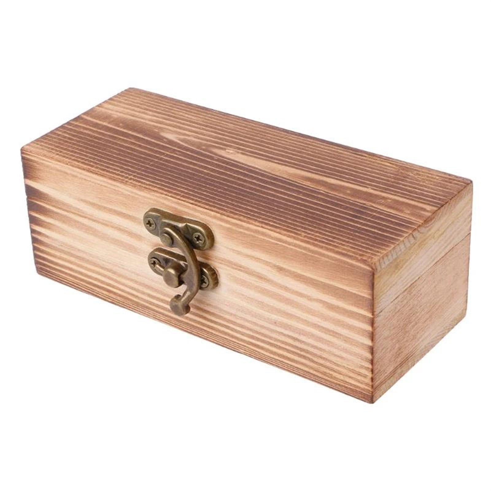 Rectangular Wooden Hinge Box Jewelry Storage Box Debris Organizer Daily ...