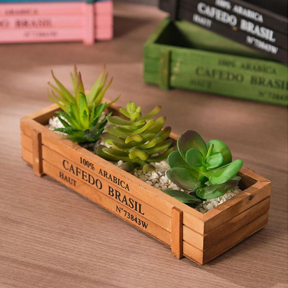 Rectangular Wooden Planter Succulent Box Vintage Combination Flower Pot ...