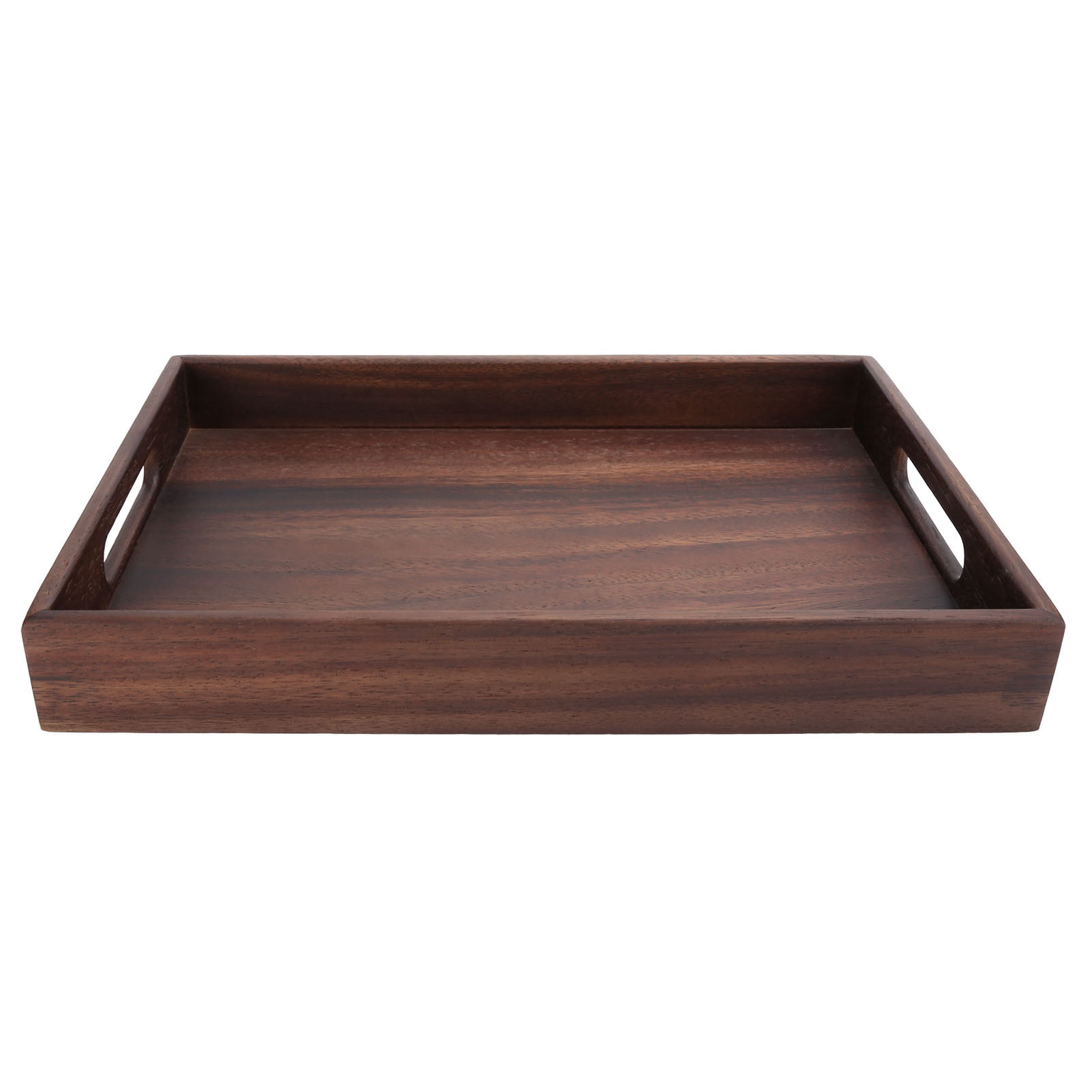 Rectangular Wooden Serving Tray with Grooves Breakfast Food Tray for ...