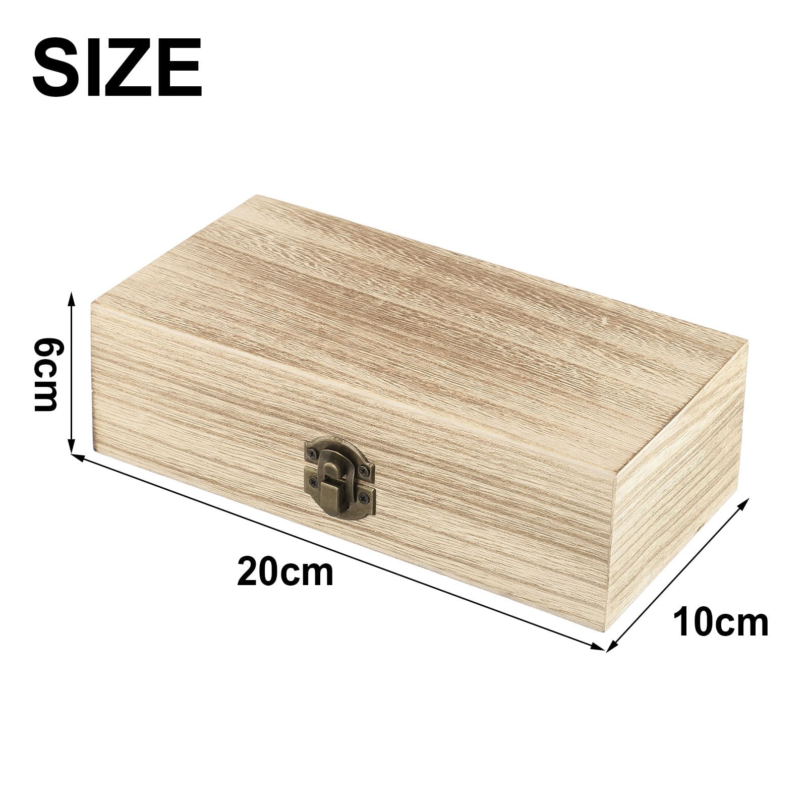 Rectangular Wooden Storage Box with Retro Style for Home Organization ...