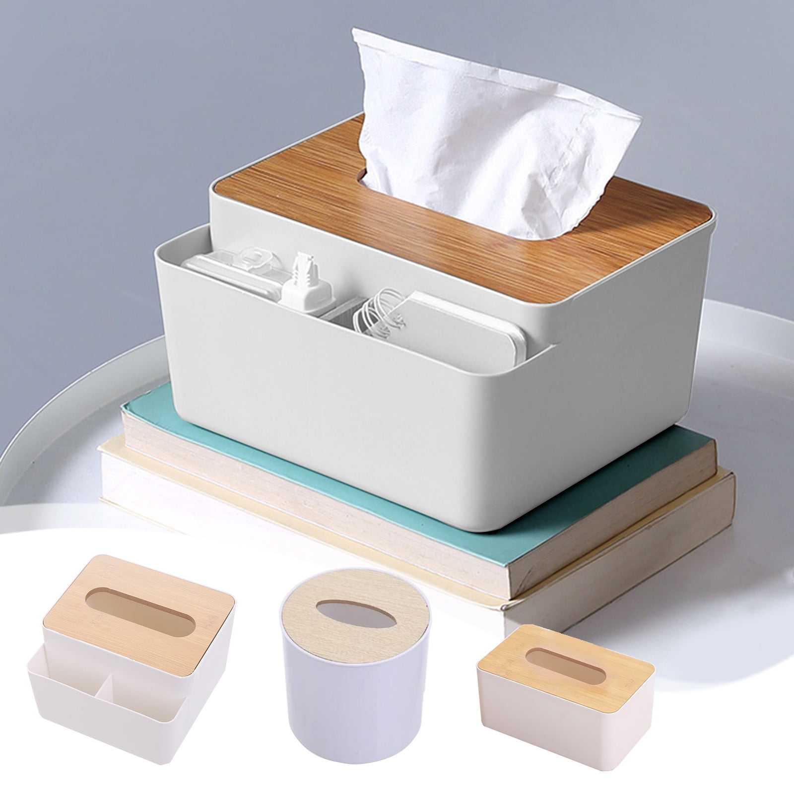 Rectangular Wooden Tissue Box Cover | Natural Wood Tissue Holder for ...