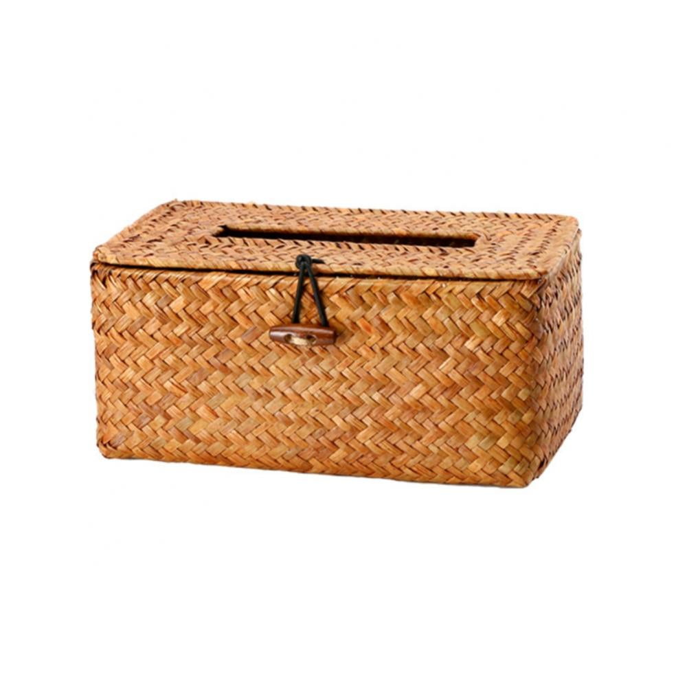 Rectangular Woven Tissue Box Cover,Decorative Seagrass Wicker Tissue ...