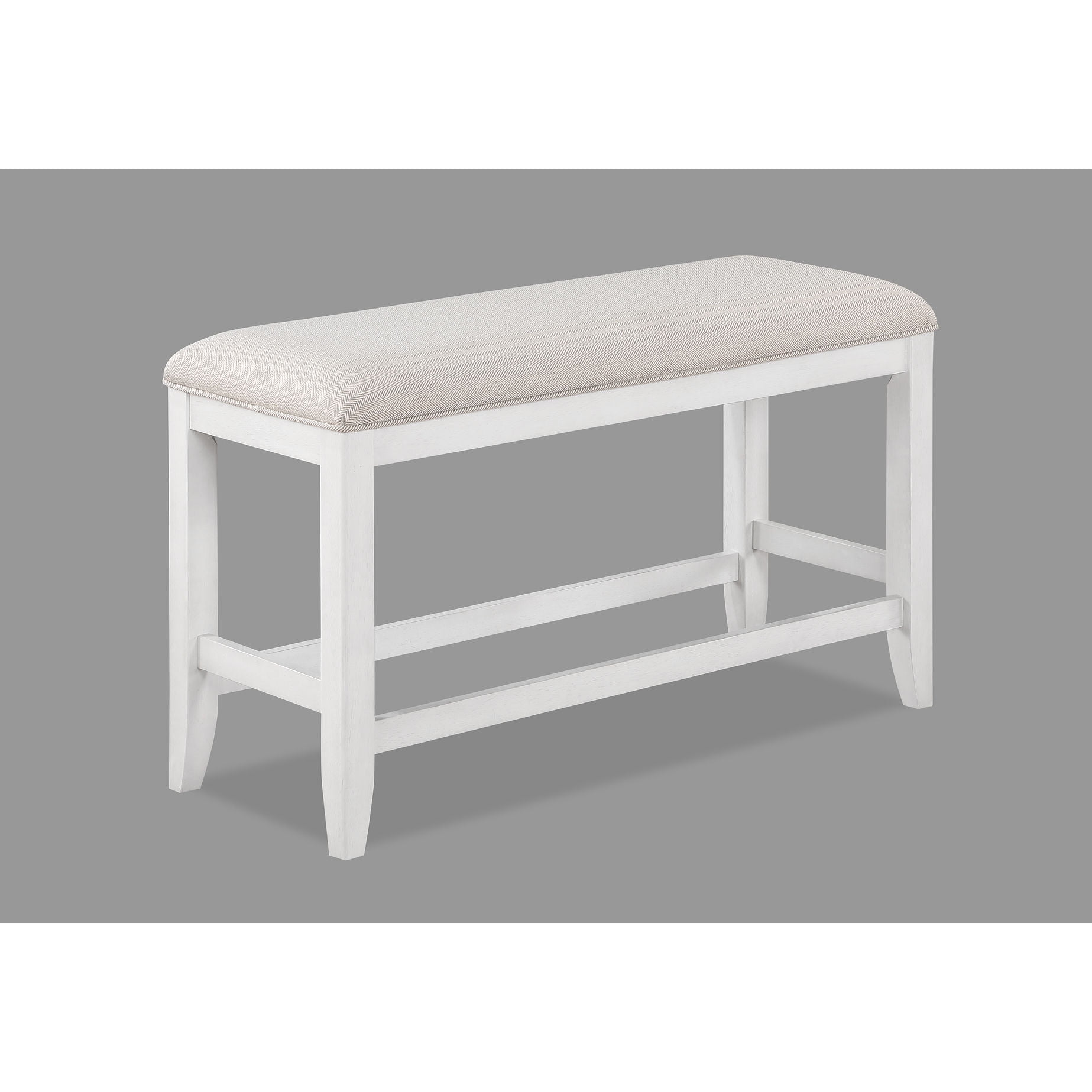 Rectangular, white upholstered bench | Durable and long-lasting ...
