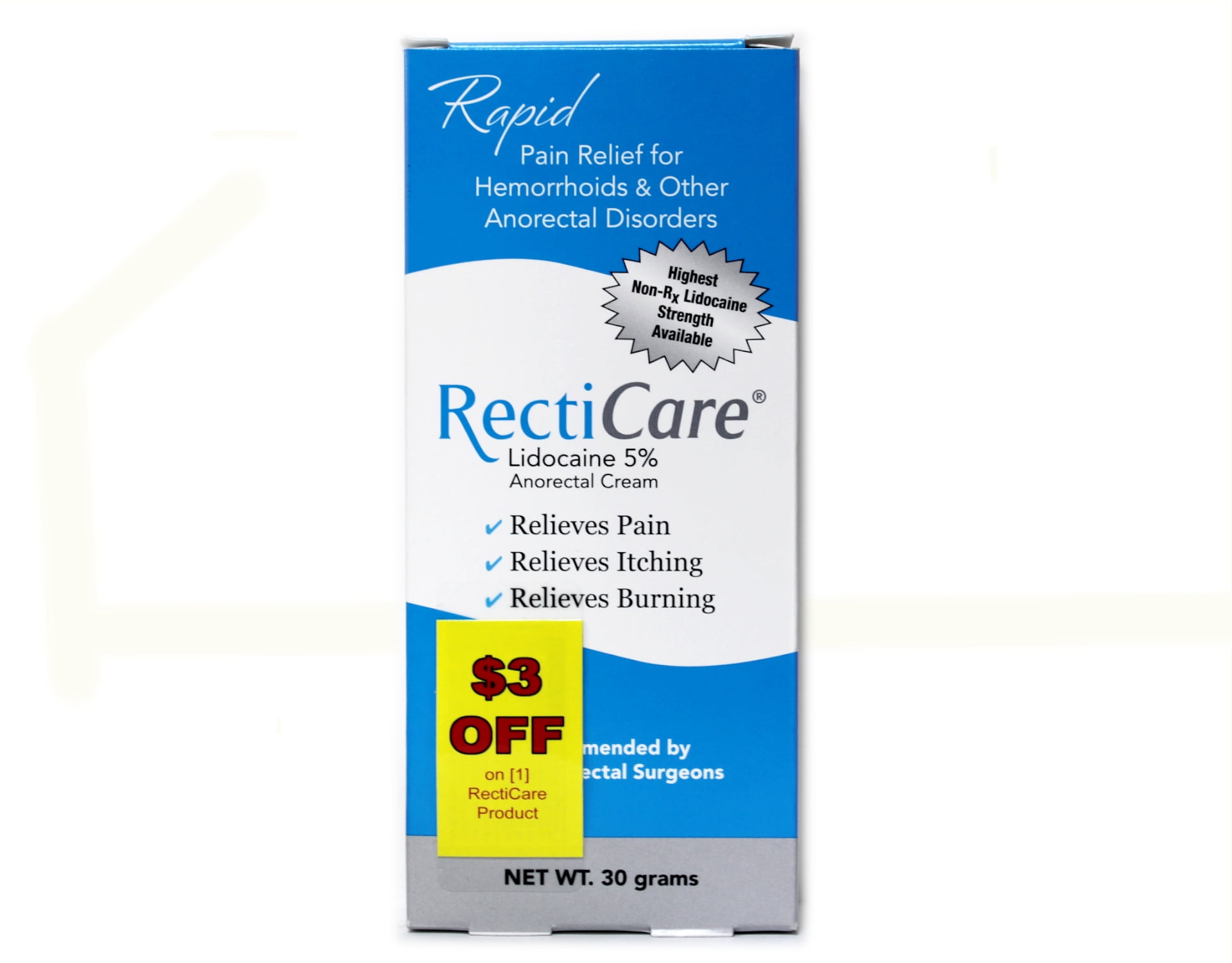 RectiCare Anorectal Cream - 1 oz, Numbing Itch Pain Burn Relief, Rectal ...