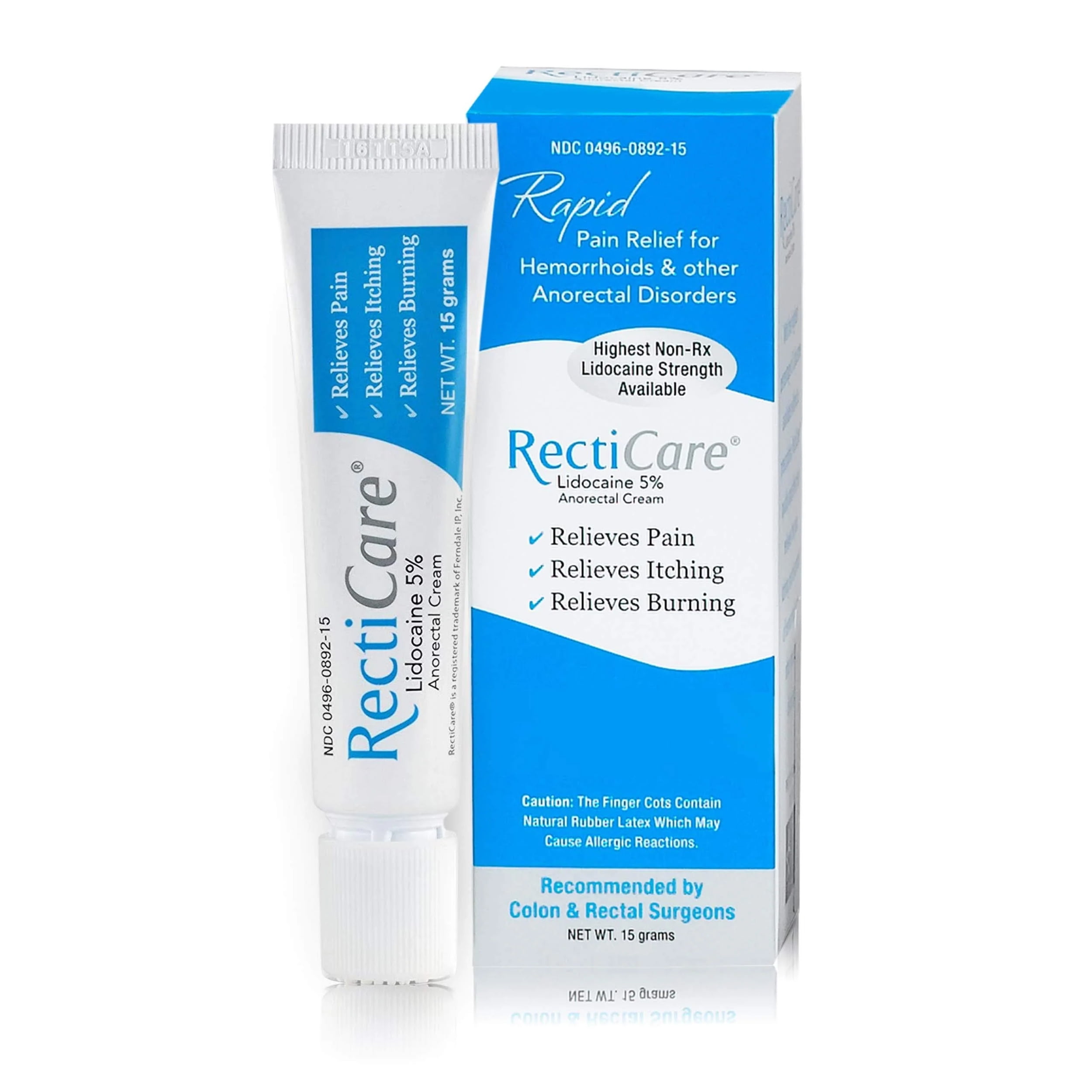 RectiCare Max Strength Anorectal Lidocaine 5% Cream for Burn Relief ...