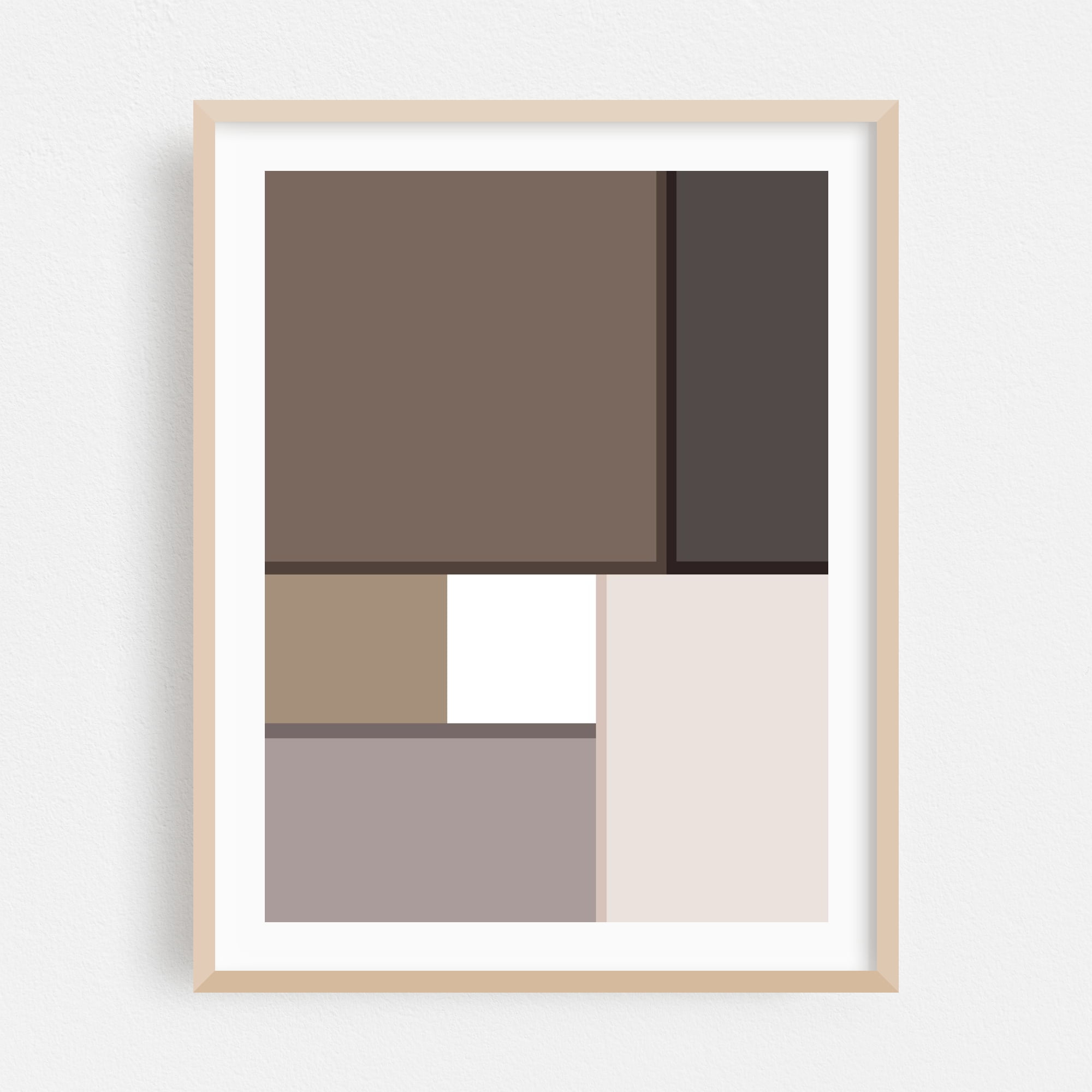 Rectilinear Abstract Browns Creams White A - Digital Art Geometric ...