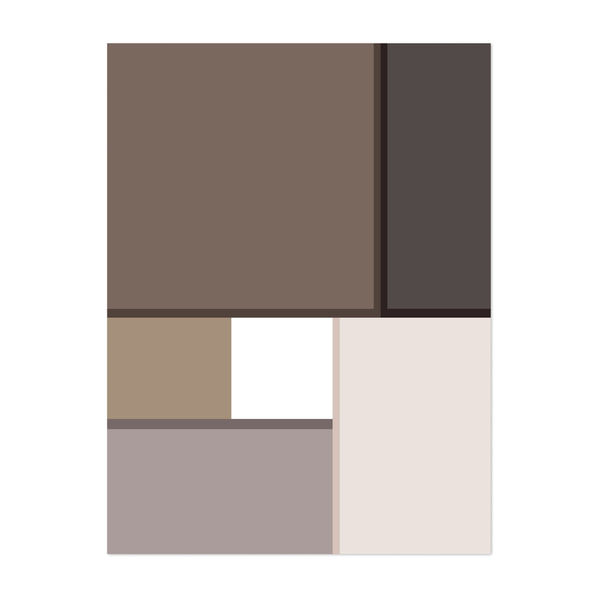Rectilinear Abstract Browns Creams White A - Digital Art Geometric ...
